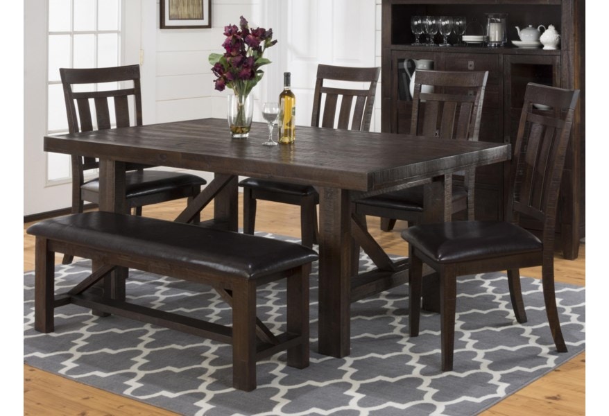 Jofran 6 PIECE DINING SET RUSTIC DEEP CHOCOLATE 705 79 6PC Anna s Home Furnishings Lynnwood WA